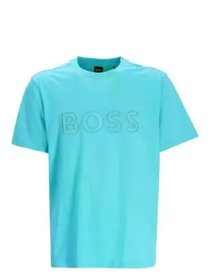 BOSS Logo-print Cotton T-shirt - Blue