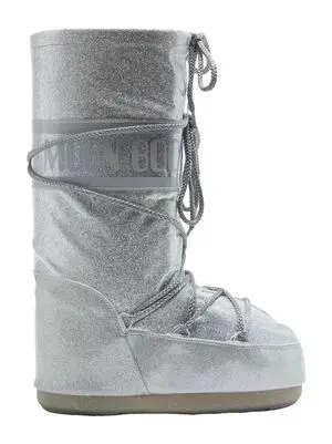 Moon Boot Icon Glitter Snow Boots - Silver