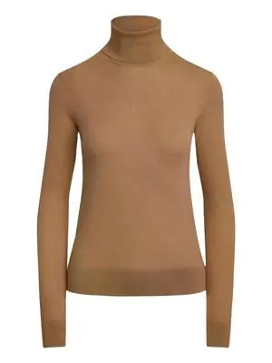 Ralph Lauren Cashmere Long Sleeve Turtleneck Sweater - Brown