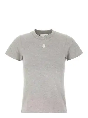 Alexander McQueen Cotton T-shirt With Skull Print - Grey