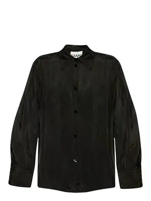 GANNI Long-sleeve Shirt - Black