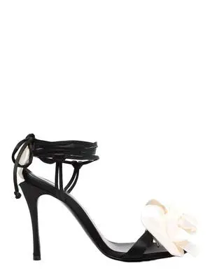 Magda Butrym 110mm Floral-appliqué Sandals - Black