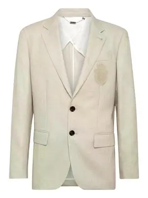 BILLIONAIRE Logo-patch Single-breasted Blazer - Neutrals