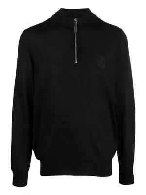 BILLIONAIRE Pullover Zip Jumper - Black