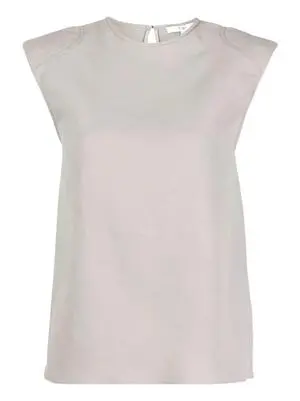 Tibi Padded-shoulder Tank Top - Brown