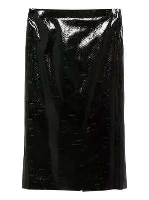 Alexander McQueen Tarpaulin Pencil Midi Skirt - Black