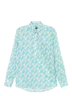 Fedeli Paisley-print Shirt - Blue