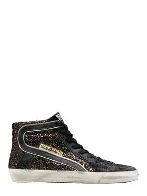 GOLDEN GOOSE Slide Glitter High-Top Sneakers Black