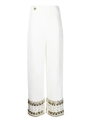 Philipp Plein Cady Gold-studded Trousers - White