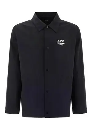 A.p.c. Regis Logo Embroidered Shirt Jacket - Black