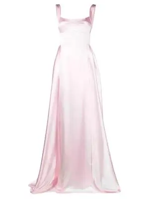 ATU BODY COUTURE V-back Satin Gown - Pink