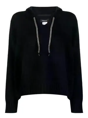 Fabiana Filippi Hooded V-neck Jumper - Black