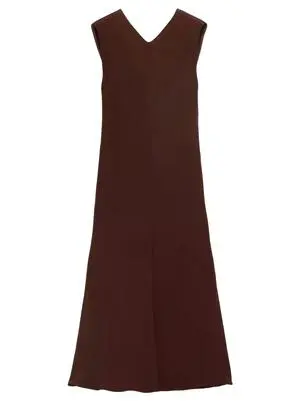 Prada Crêpe Midi Dress - Brown