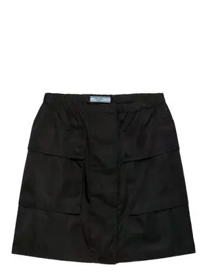 Prada Elasticated-waist Mini Skirt - Black