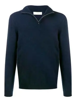 Pringle Of Scotland Fine Knit Zip Neck Sweater - Blue