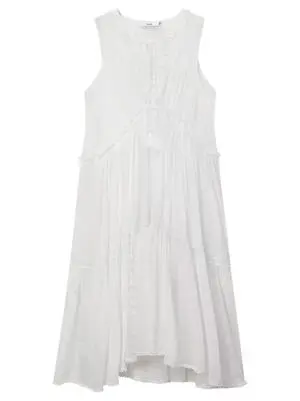 B+AB Embroidered-detail Midi Dress - White