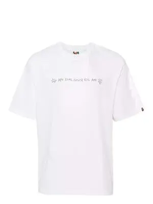 A BATHING APE Hand Drawn Logo T-shirt - White