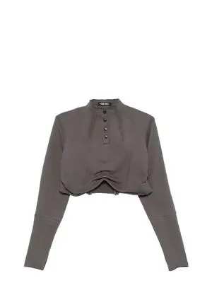 ELENA VELEZ Cropped Sweatshirt With High Neck - Grey