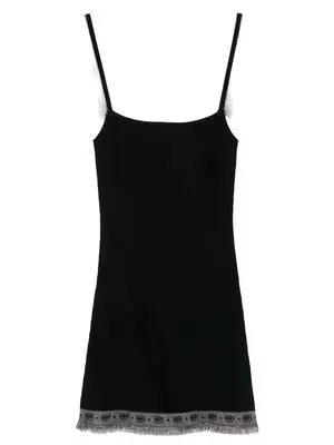 CHIARA FERRAGNI Ribbed-knit Lurex Mini Dress - Black