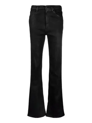 3x1 Slim-cut Coated Trousers - Black