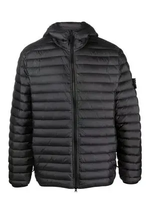 Stone Island Quilted Panelled Down Jacket - Black