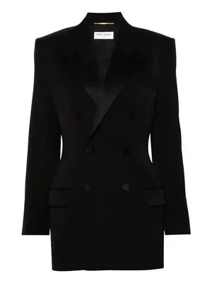 Saint Laurent Wool Double-breasted Blazer - Black