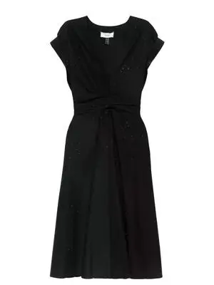 NISSA Rhinestone-embellished Dress - Black