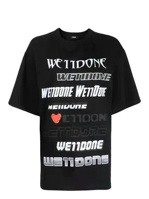 We11Done Logo-print Cotton T-shirt - Black