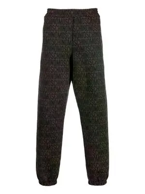Moschino All-over Embroidered Logo Track Pants - Brown