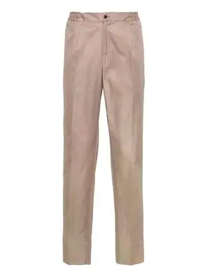 Kiton Elasticated-waistband Tapered Trousers - Brown