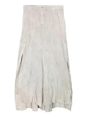 Masnada Layered Pleated Midi Skirt - Neutrals