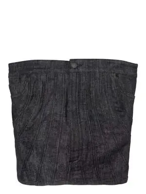 MUGLER Denim Bustier Top - Blue