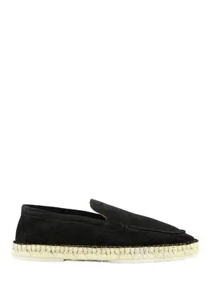 AURELIEN Suede Espadrille Loafers - Black