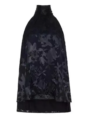 Adam Lippes Giulia Halterneck Top - Black