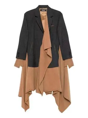 Undercover Panelled Wool Coat - Grey