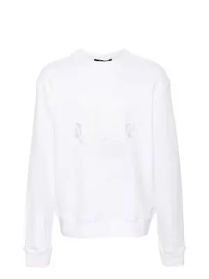 Roberto Cavalli Logo-embroidered Cotton Sweatshirt - White