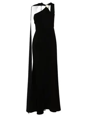 Roland Mouret Asymmetric Embellished Dress - Black