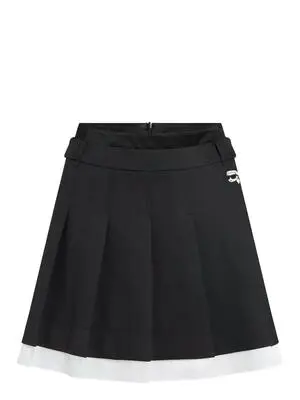 Karl Lagerfeld Ikon Pleated Mini Skirt - Black