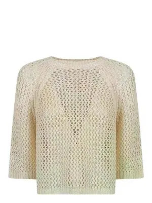 Fabiana Filippi Open-knit Cotton Jumper - Neutrals