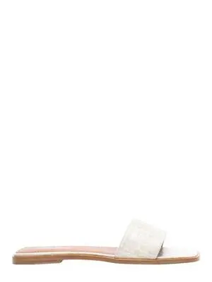 Paris Texas Crocodile-effect Leather Sandals - Neutrals