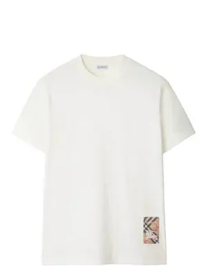 Burberry Check-patch Cotton T-shirt - White