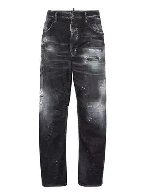 Dsquared2 Distressed Wide-leg Jeans - Black