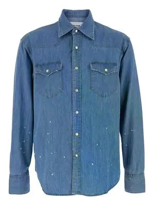 TONY COHEN Denim Shirt - Washed Blue