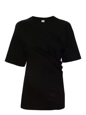 TOTEME Asymmetric Organic Cotton T-shirt - Black