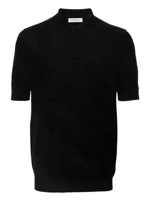 GOES BOTANICAL Interlock Merino Wool Polo Shirt - Black