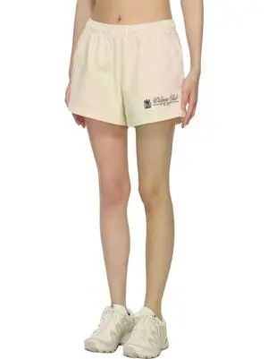 SPORTY & RICH Printed Cotton Shorts - Neutrals