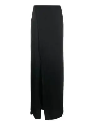 MAISON CLOSE Wrap-design Satin Skirt - Black