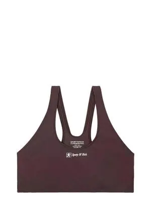 SPORTY & RICH Runner Script Sports Bra - Brown