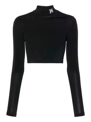 PALM ANGELS Embroidered-Logo Cropped Top