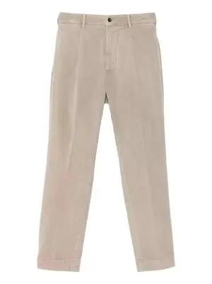 DELL'OGLIO Tapered Corduroy Trousers - Neutrals